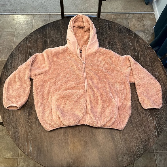 ZYIA | Jackets & Coats | Zyia Storm Sherpa Hooded Zip Up Jacket Pink ...